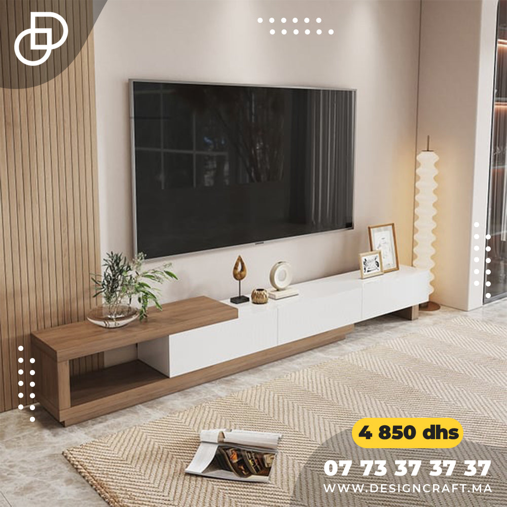 Meuble TV moderne rétractable en bois – Designcraft